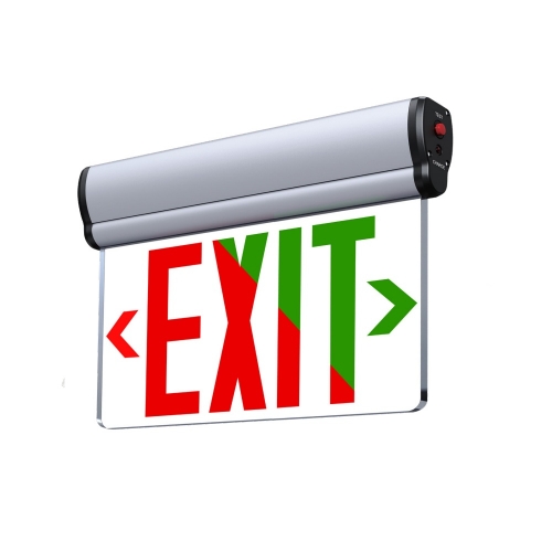EnVision 3W LED Emergency Exit Sign, 120V-277V, Red/Green (EnVision LED ...