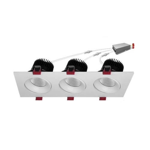 EnVision 4-in 45W Triple Head Downlights, 120V, Selectable CCT, Trimmed ...