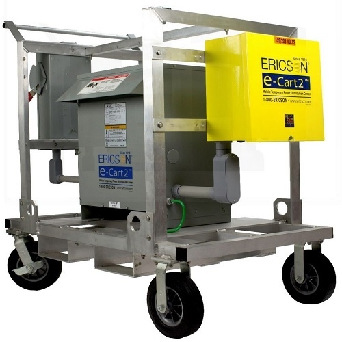 Ericson Power Transformer Cart, 3 Ph, 30kVA, 5-20R Duplex (12), Panel w ...