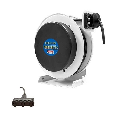 Ericson 50-ft Flex Rig Reel w/ NEMA 15A GFCI Plug & Tri-Tap (3), 12/3 ...