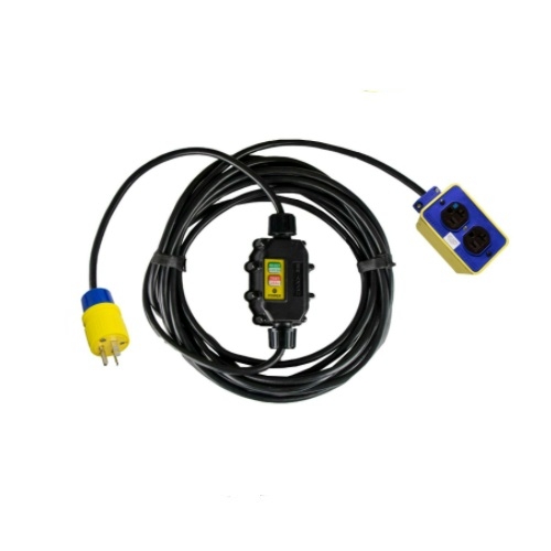 Ericson 10-ft Ind. Inline Portable GFCI, 6P Enc. W/ Outlet Box, 5-20P ...