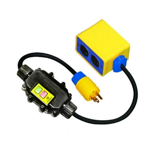 Ericson 10-ft Inline Portable GFCI, 6P Enc. W/ Outlet Box, 5-15P & 5 ...