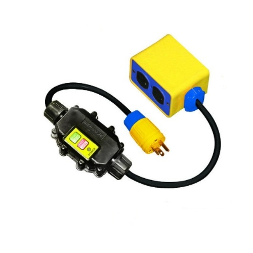 Ericson 2-ft Inline Portable GFCI, 6P Enc. w/ Outlet Box, 5-20P & 5-20R ...