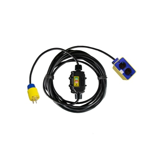 Ericson 50-ft Inline Portable GFCI, 6P Enc. w/ Outlet Box, 5-15P & 5 ...