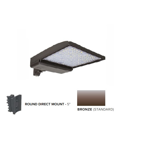 ESL Vision 320W LED Shoebox Area Light, 5" Round Pole Mount, 480V, 0 ...