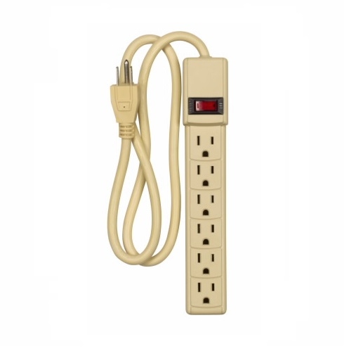 Eaton 15 Amp Power Strip, 3 FT 14/3 SJT, Ivory (Eaton 1136V ...