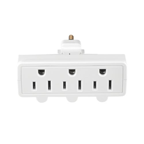 Eaton Wiring Swivel 3 Outlet Tap, Single Receptacle, 5-15R, 125V, 15 ...