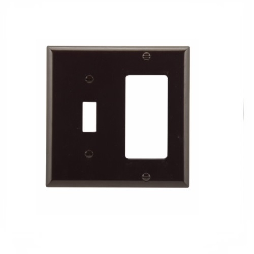 Eaton Wiring 2-Gang Thermoset Toggle & Rocker Switch Combo Wallplate ...