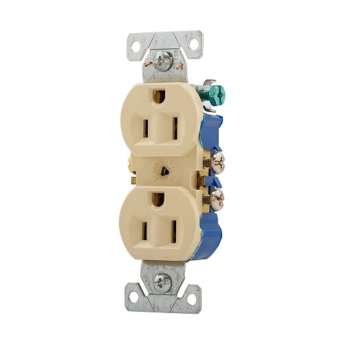Eaton Wiring 15 Amp NEMA 5-15R 125V Duplex Receptacle Outlet, Ivory ...