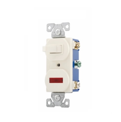 Eaton Wiring 15 Amp Toggle Switch w/ Pilot Light, Single-Pole, #14 ...
