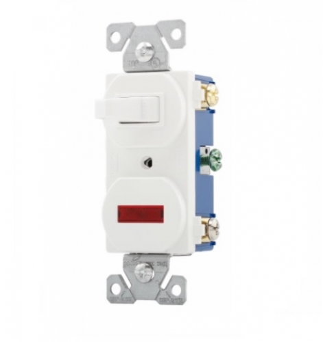 Eaton Wiring 15 Amp Pilot Light Switch, Combination, White (Eaton ...