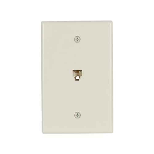 Eaton Wiring Wall Plate w/ Telephone Jack, 4 Conductor, Light Almond ...