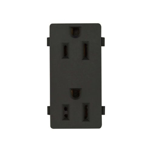 Eaton Wiring Snap-In Duplex Outlet w/ Panel Mount, 125V, 15 Amp, 14-12 ...