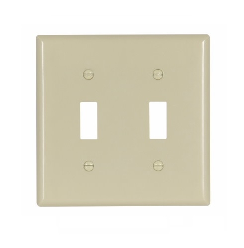 Eaton Wiring 2-Gang Toggle Switch Plate, Standard Size, Thermoset ...