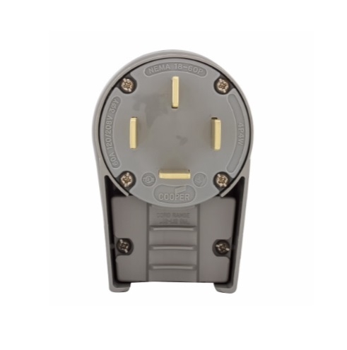 Eaton Wiring 60 Amp Electric Plug, Angled, NEMA 18-60P, Black (Eaton ...