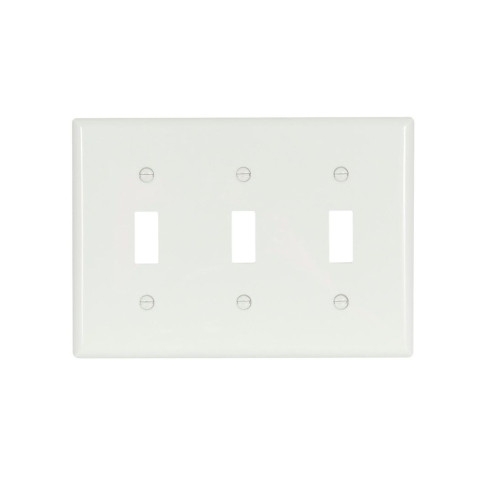 Eaton Wiring 3-Gang Wall Plate, Toggle, Standard, Nylon, White (Eaton ...