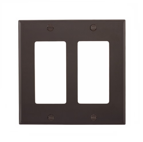 Eaton 2-Gang Decora Wall Plate, Standard, Brown (Eaton 5152B ...
