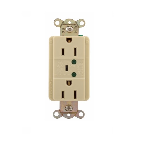 Eaton Wiring 15 Amp Duplex Receptacle w/ Surge Protection, 2-Pole, 125V ...