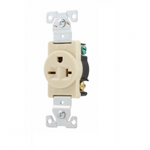 Eaton 20 Amp NEMA 6-20R 250V Premium Single Receptacle, Ivory (Eaton ...