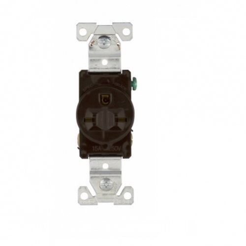 Eaton 15 Amp NEMA 6-15R 250V Premium Single Receptacle, Brown (Eaton ...