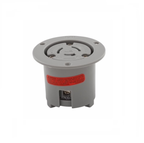 Eaton Wiring 20 Amp Flanged Inlet Connector, Locking, Industrial, Grey ...
