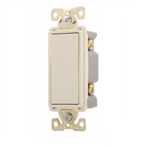 Eaton 20 Amp Single Pole Rocker Switch, Commercial Grade, Almond (Eaton ...