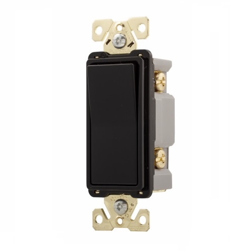 Eaton 20 Amp Single Pole Rocker Switch, Commercial Grade, Black (Eaton ...