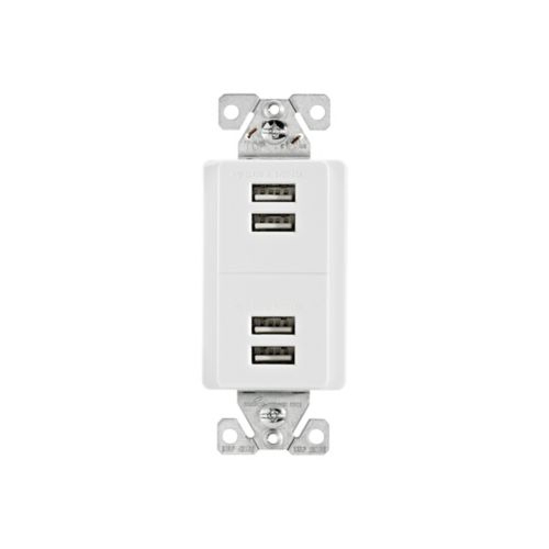 Eaton Wiring USB Type A Charging Station, 3-Wire, 2-Pole, 5V, White ...