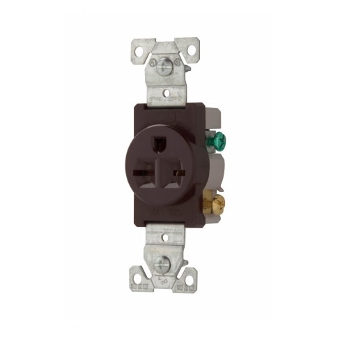 Eaton Wiring 15 Amp Single Receptacle, NEMA 6-15R, Brown (Eaton Wiring ...