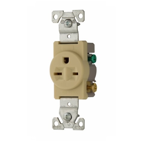 Eaton Wiring 15 Amp Single Receptacle, NEMA 6-15R, Ivory (Eaton Wiring ...