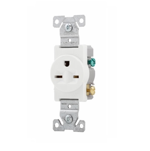 Eaton Wiring 15 Amp Single Receptacle, NEMA 6-15R, White (Eaton Wiring ...