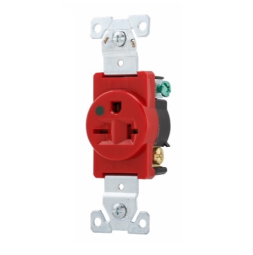 Eaton 20 Amp Single Receptacle, NEMA 6-20R, Hospital Grade, Red (Eaton ...