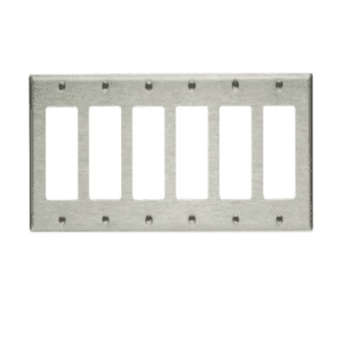 Eaton Wiring 6-Gang Decora Wall Plate, Standard Size, Steel (Eaton ...