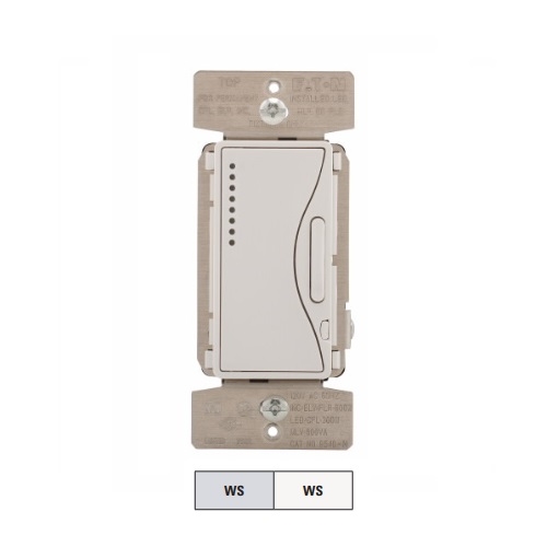 Eaton Wiring 300W Smart Dimmer, Single Pole, 3-Way, 120V, White Satin ...
