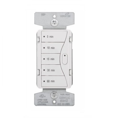 Eaton Wiring 1800W Minute Timer w/ OFF Button, 5-Button, White (Eaton ...
