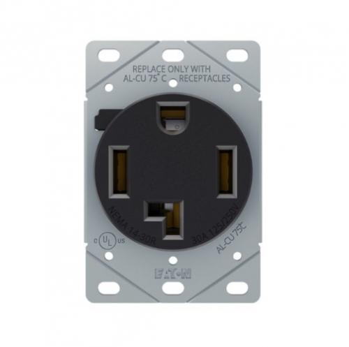 Eaton Wiring 30A Flush Mount Power Receptacle, 3-Pole, 4-Wire, 125V ...