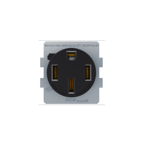 Eaton Wiring 50A Power Receptacle w/ Short Strap, 3-Pole, 4-Wire, 125V ...