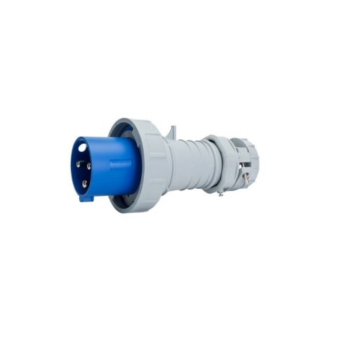 Eaton Wiring 60A/63A Pin & Sleeve Plug, 2-Pole, 3-Wire, 200V-250V, Blue ...