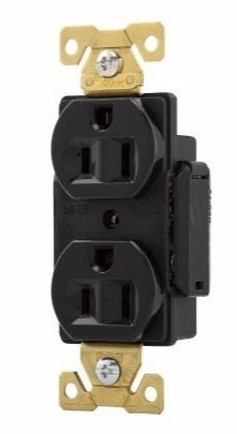 Eaton Wiring 15A Modular Duplex Receptacle, 2-Pole, 3-Wire, 125V, Black ...