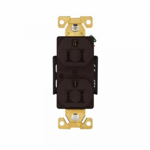 Eaton Wiring 15A Modular Duplex Receptacle, 2-Pole, 3-Wire, 125V, Brown ...