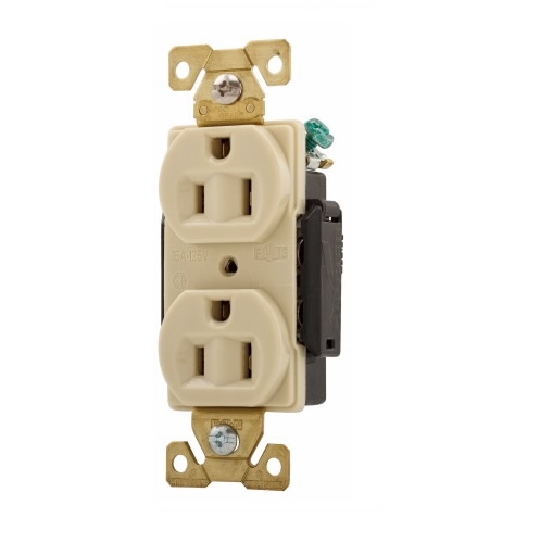 Eaton Wiring 15 Amp Duplex Receptacle, Auto Ground , Ivory (Eaton ...