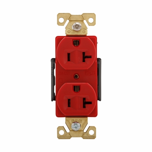 Eaton Wiring 20A Modular Duplex Receptacle, 2-Pole, 3-Wire, Brass, 125V ...