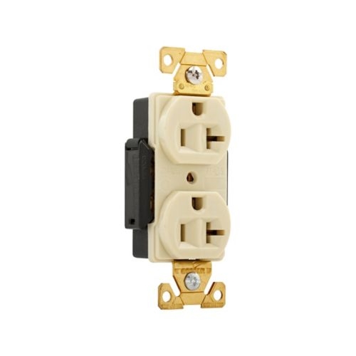 Eaton Wiring 20A Modular Duplex Receptacle, 2-Pole, 3-Wire, 125V, Ivory ...