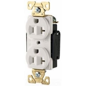 Eaton Wiring 20A Modular Duplex Receptacle, 2-Pole, 3-Wire, 125V, White ...