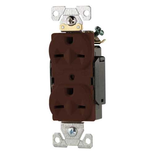 Eaton Wiring 15A Modular Duplex Receptacle, 2-Pole, 3-Wire, 250V, Brown ...