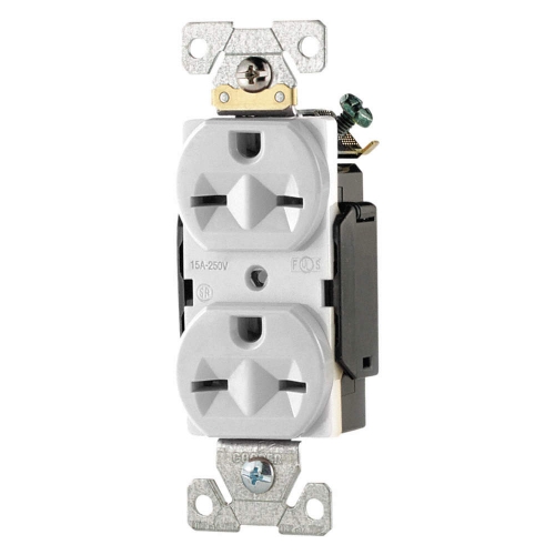 Eaton Wiring 15A Modular Duplex Receptacle, 2-Pole, 3-Wire, 250V, White ...