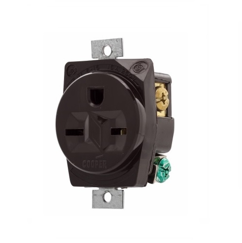 Eaton Wiring 15 Amp Single Receptacle, NEMA 6-15R, 250V, Brown (Eaton ...