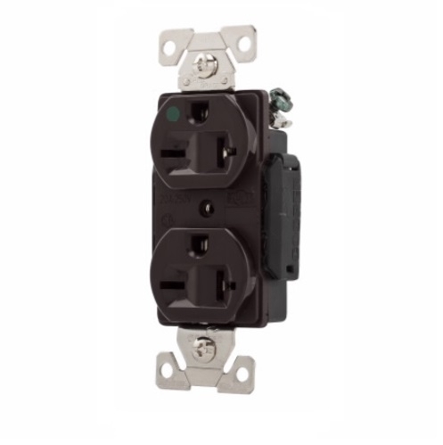 Eaton Wiring 20A Modular Duplex Receptacle, HG, 2-Pole, 3-Wire, 250V ...