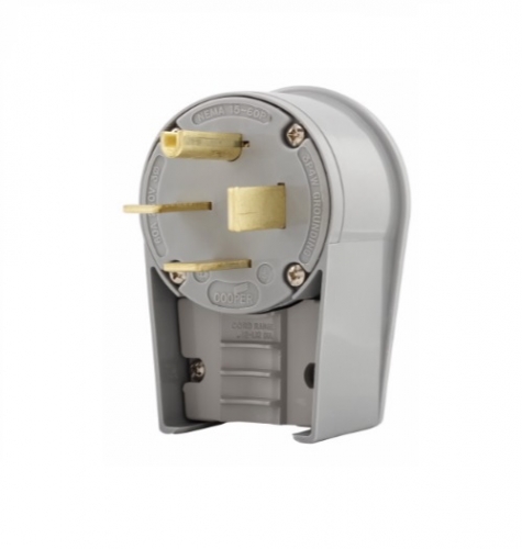 Eaton Wiring 60 Amp Angled Plug, NEMA 15-60P, 250V, Gray (Eaton Wiring ...