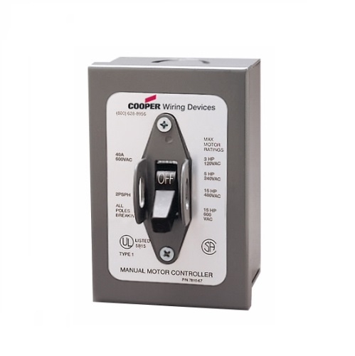 Eaton Wiring 40 Amp Motor Controller, NEMA Type 1, Manual, 600V, Grey ...